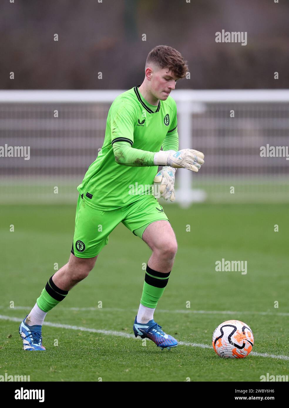 Enfield, UK. 12th Jan, 2024. Sam Proctor of Aston Villa U18 during the ...