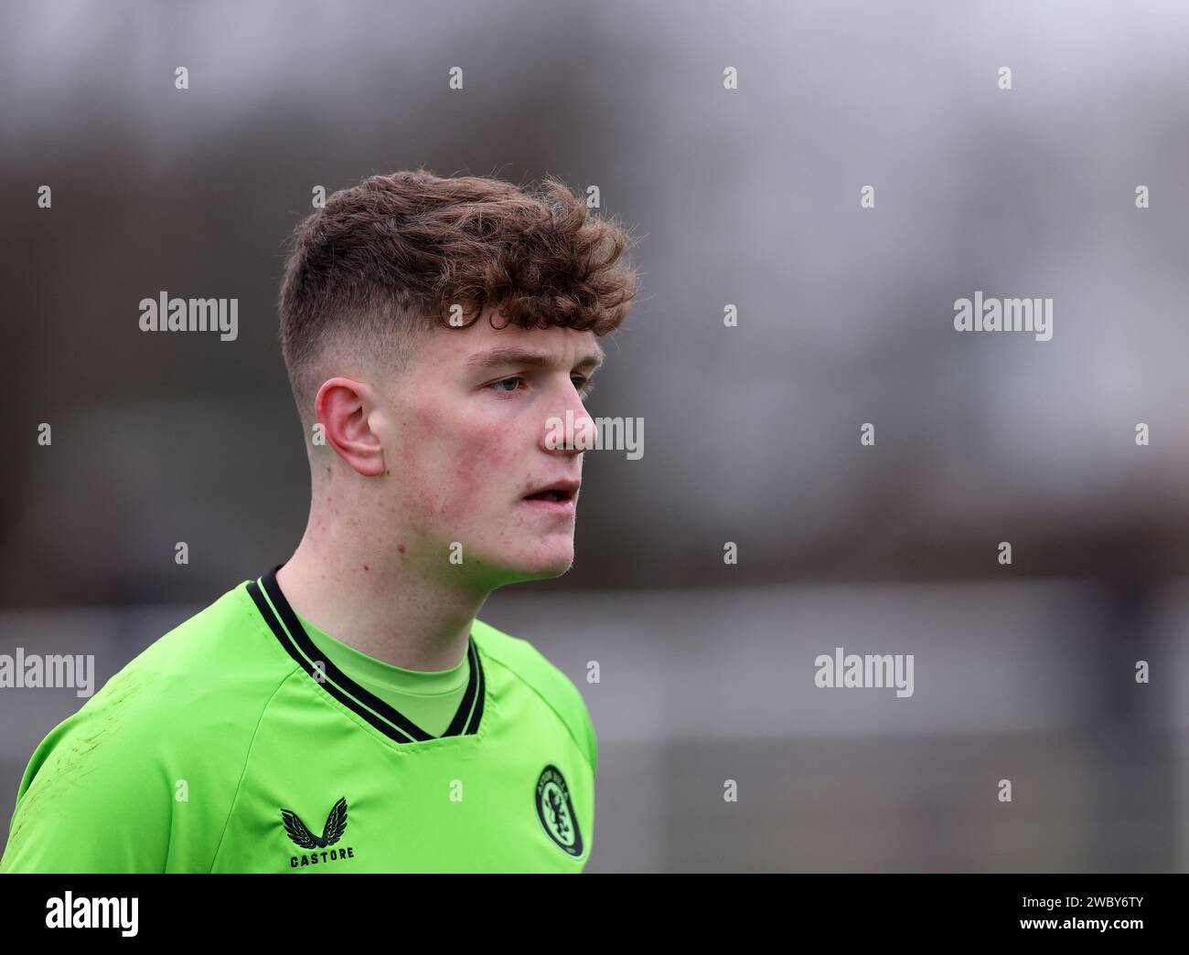 Enfield, UK. 12th Jan, 2024. Sam Proctor of Aston Villa U18 during the ...