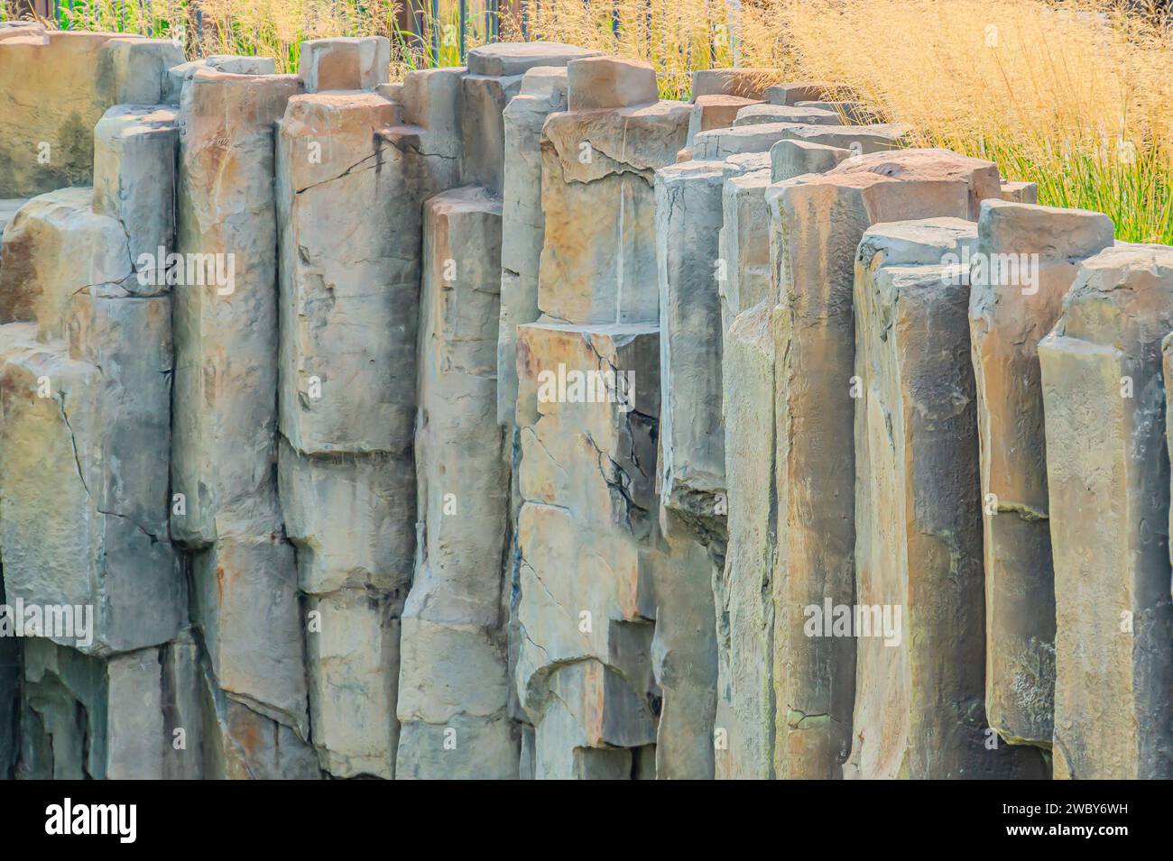 Closeup surface brick pattern at old stone brick wall textured ...