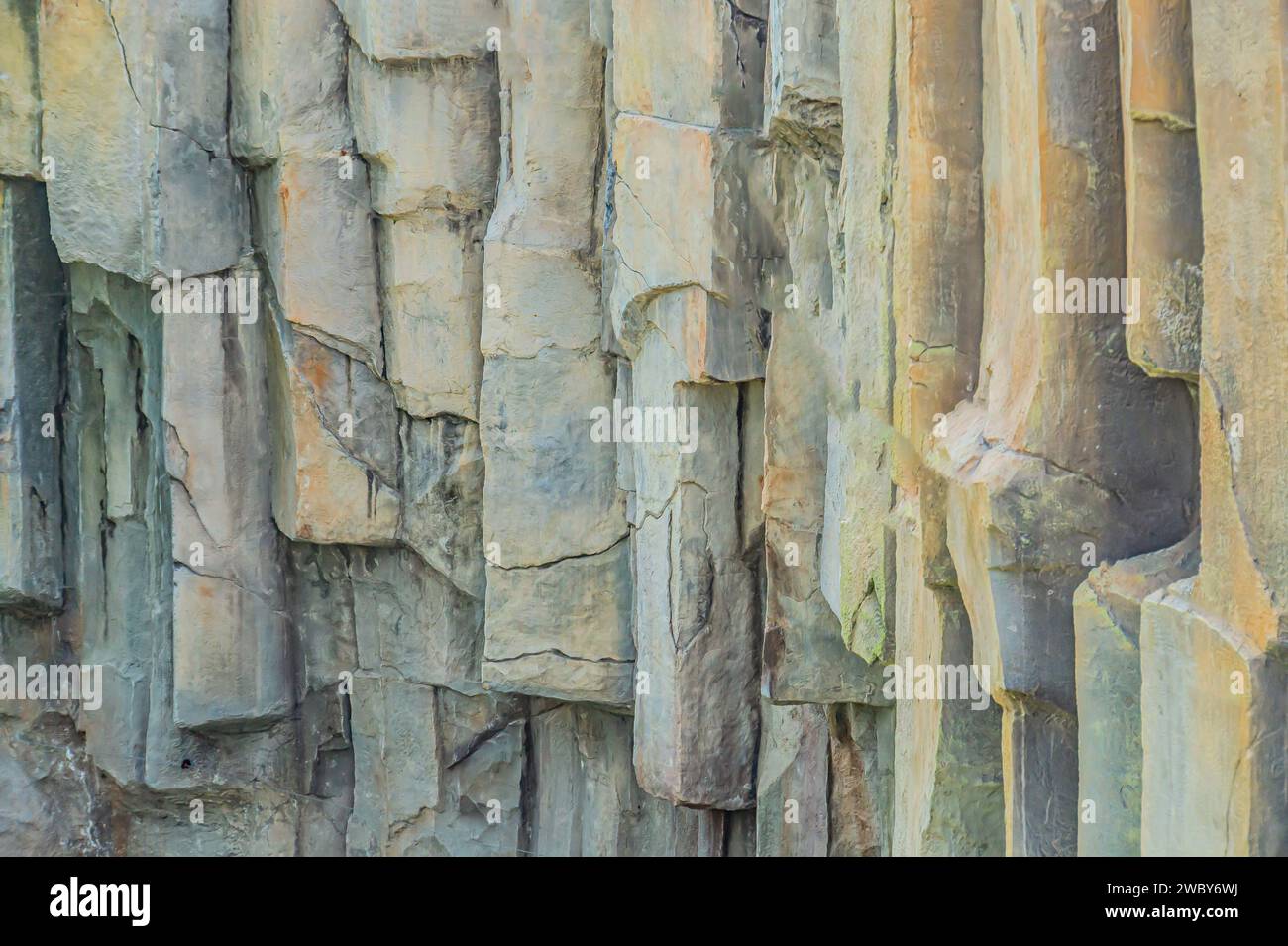 Closeup surface brick pattern at old stone brick wall textured ...