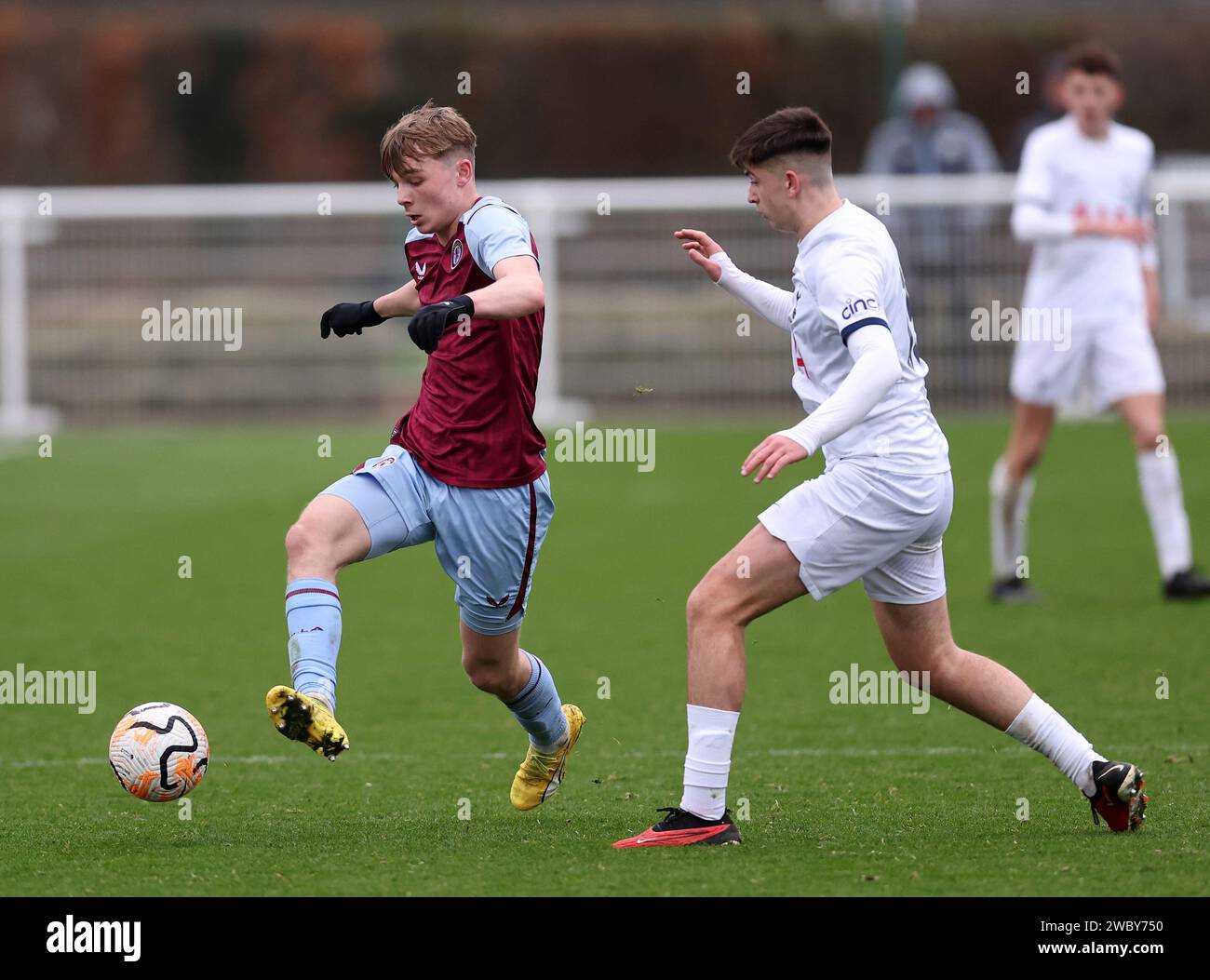 Enfield, UK. 12th Jan, 2024. Charlie Pavey of Aston Villa U18 during ...
