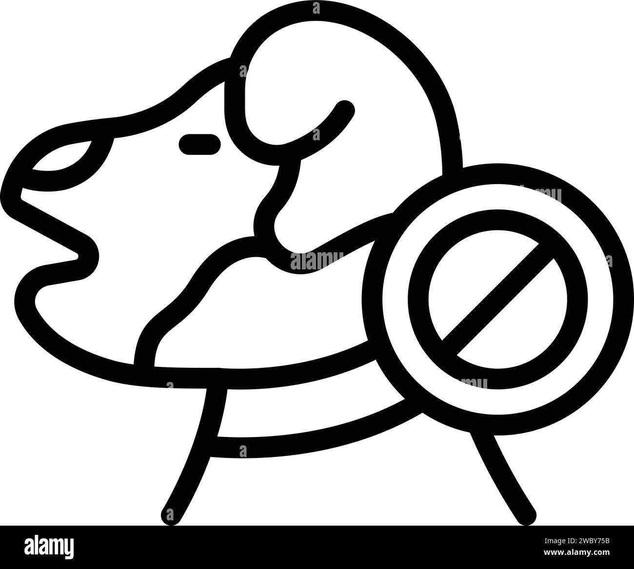 Solitary walk dog icon outline vector. Canine school. Track doggy Stock ...