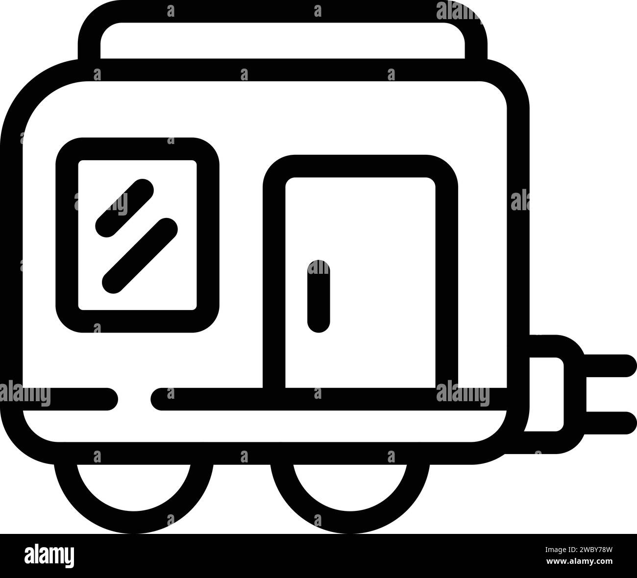Trailer camping icon outline vector. Training sport. Activity tourist ...
