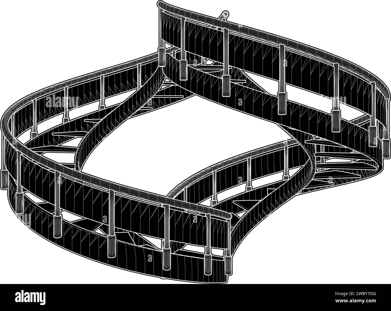 Infinity Spiral Staircases Vector. Illustration Isolated On White ...