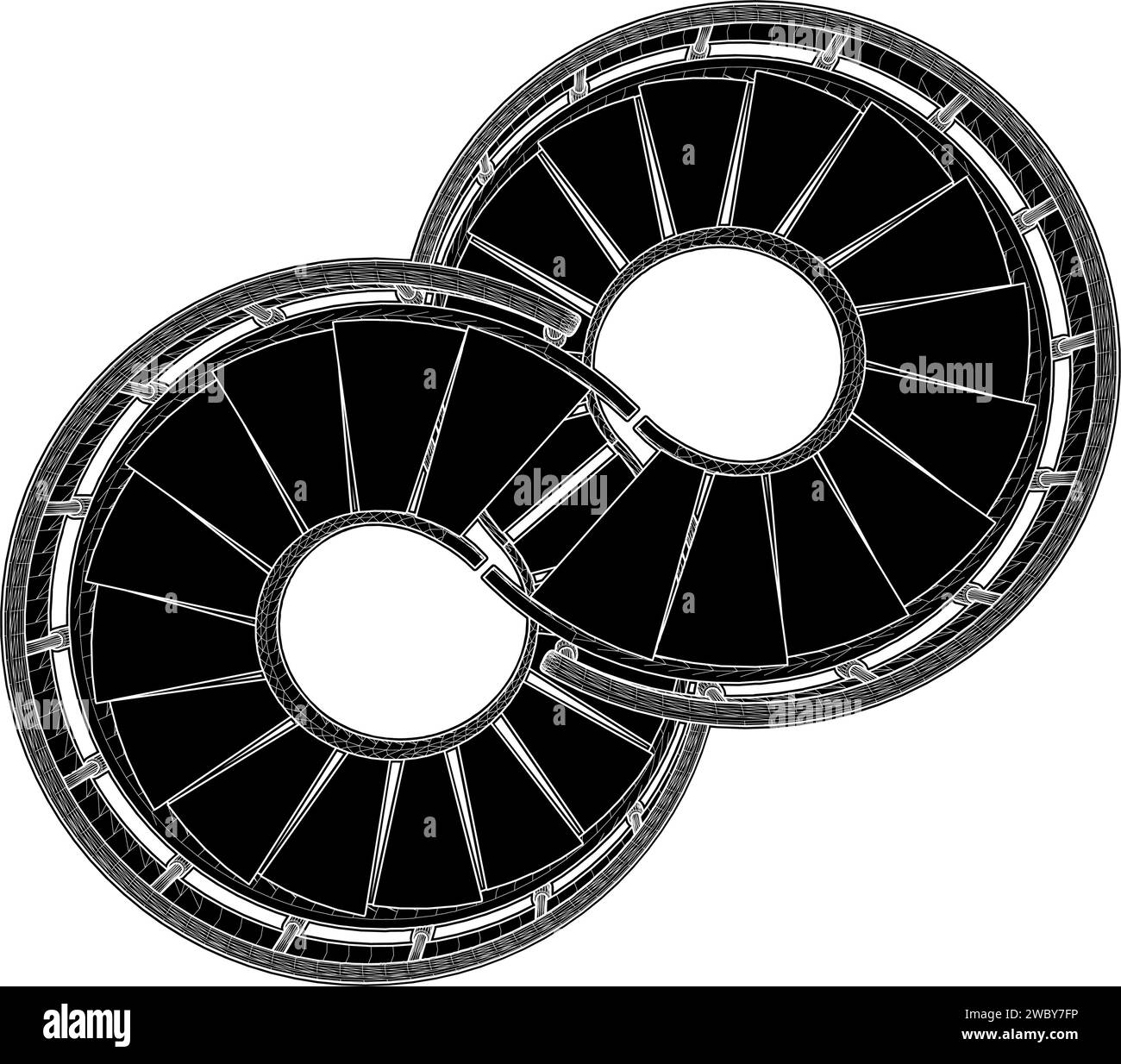 Infinity Spiral Staircases Vector. Illustration Isolated On White ...