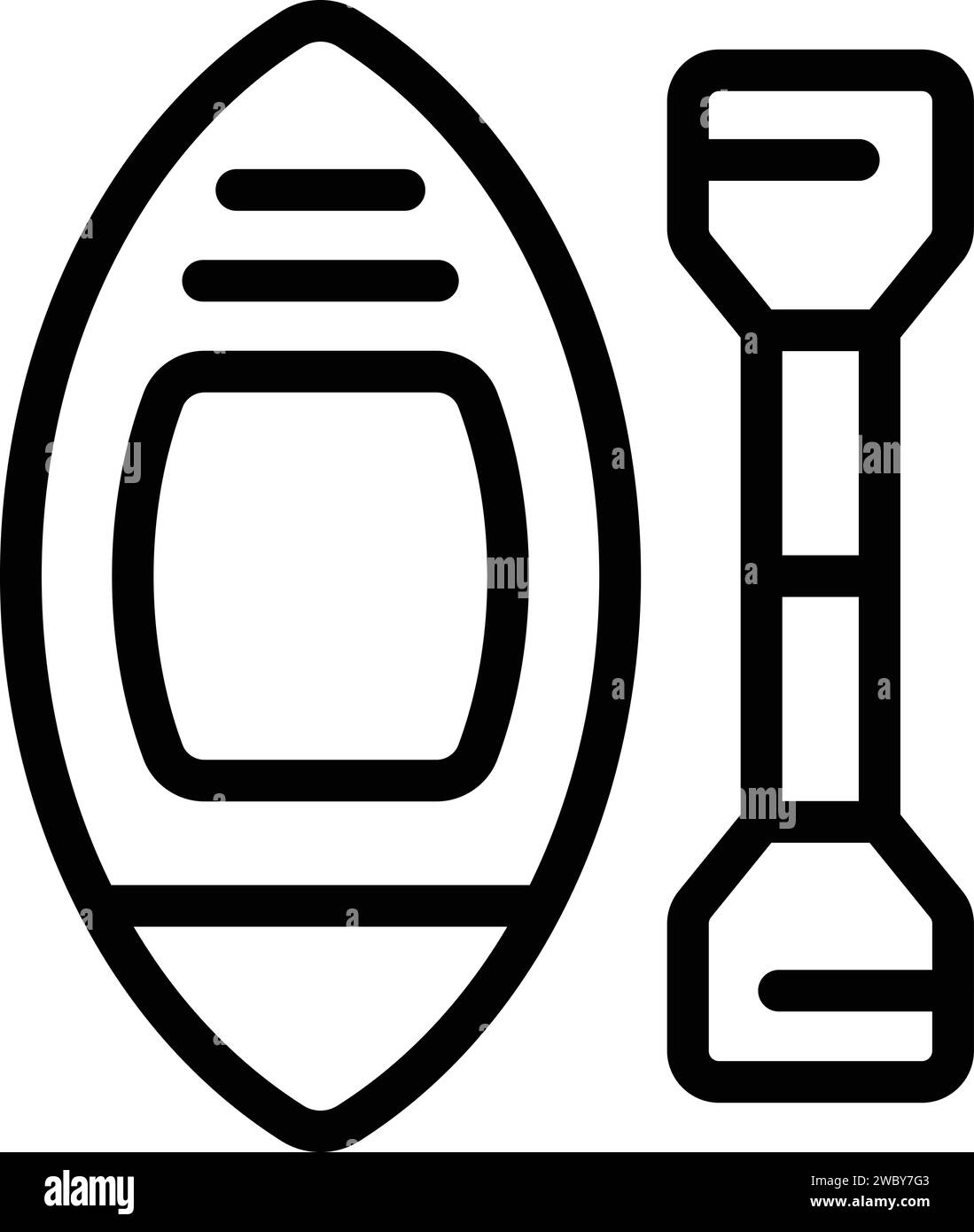 Kayak canoe ship icon outline vector. Rock river. Adventure trail Stock ...