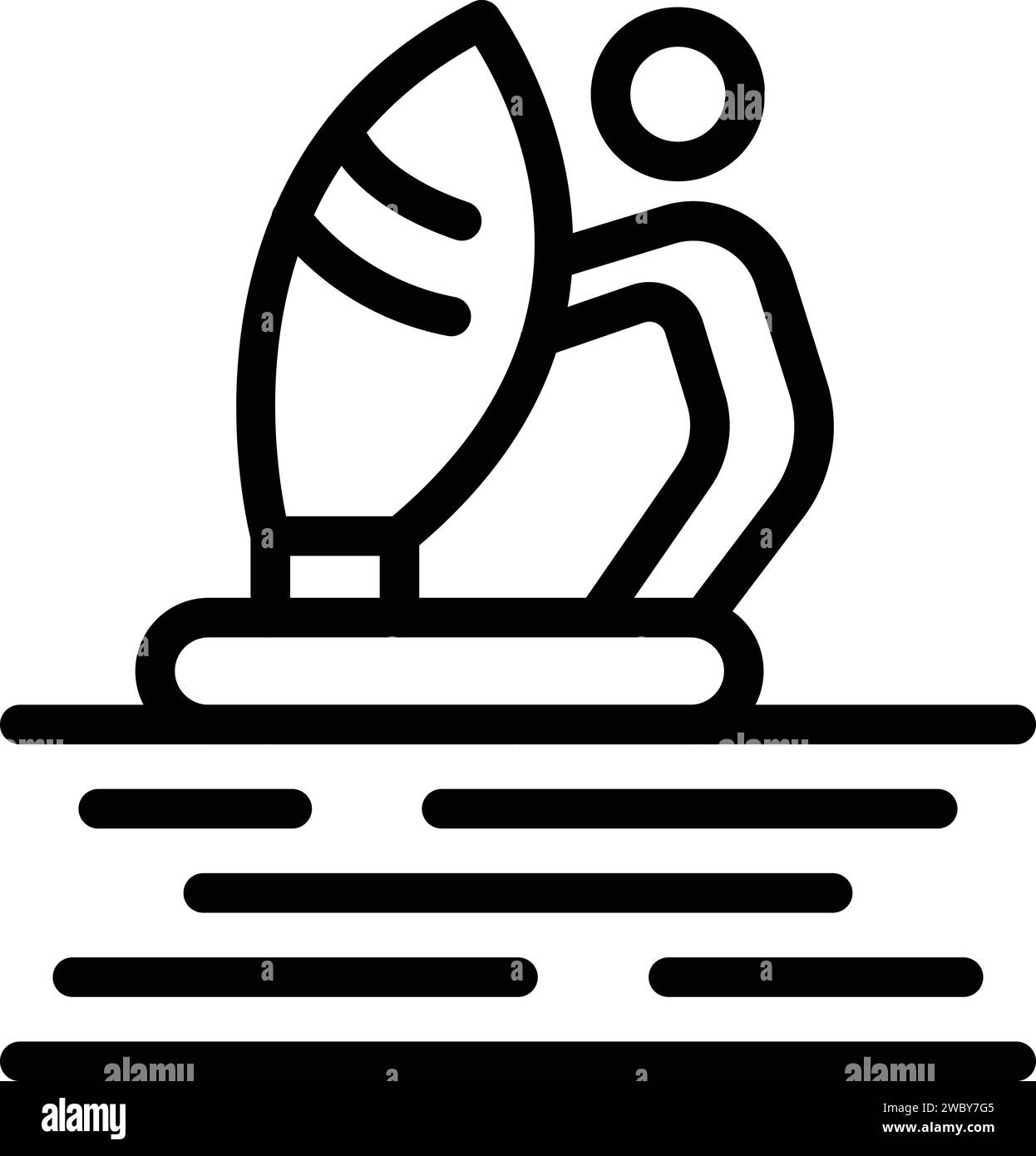 Air sail surfing icon outline vector. Outdoor rock. Activity rock Stock ...