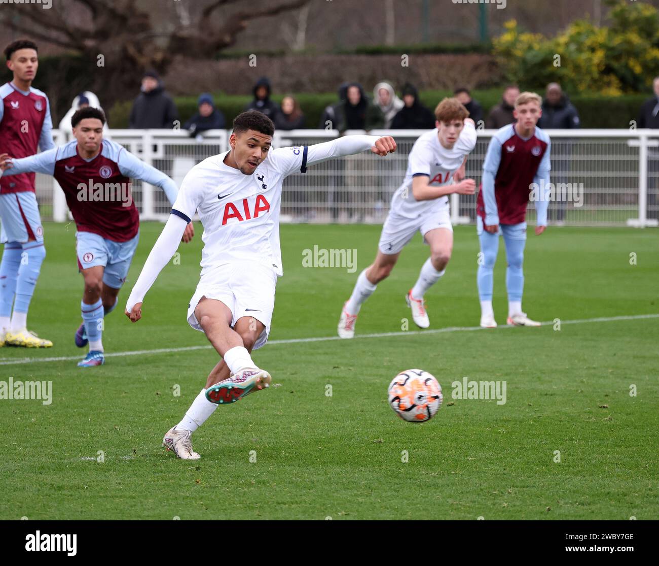 Enfield, UK. 12th Jan, 2024. Ellis Lehane of Tottenham Hotspur U18 ...