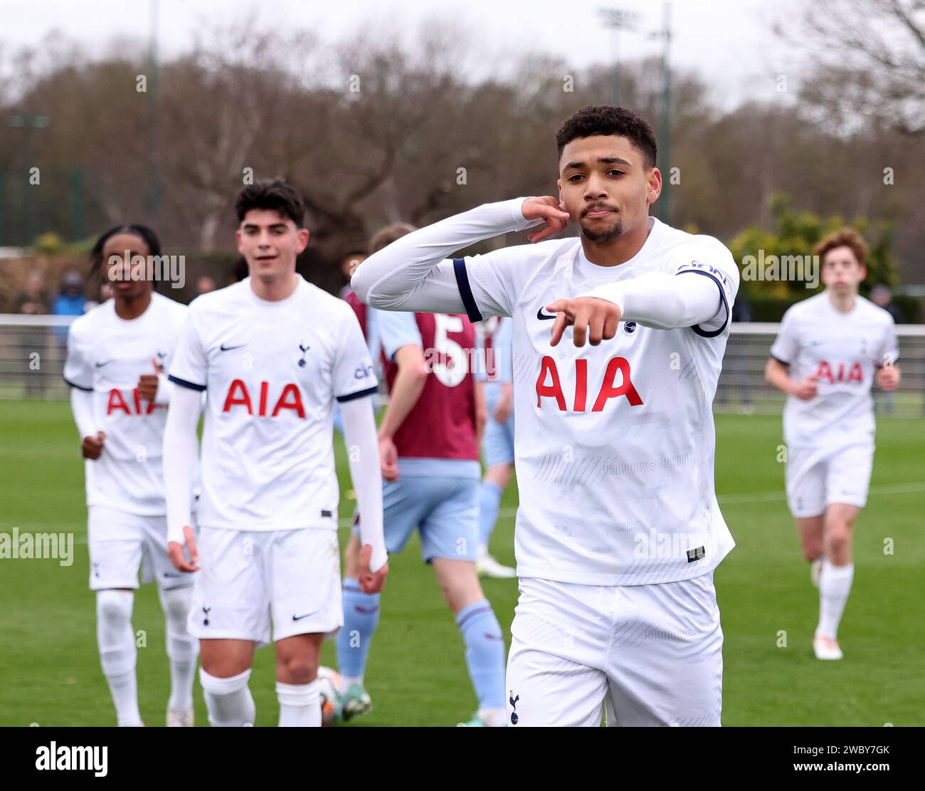 Enfield, UK. 12th Jan, 2024. Ellis Lehane of Tottenham Hotspur U18 ...