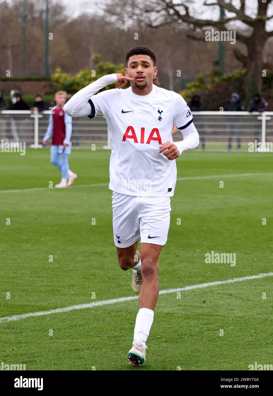 Enfield, UK. 12th Jan, 2024. Ellis Lehane of Tottenham Hotspur U18 ...