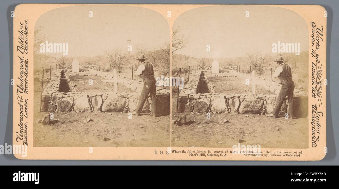 View of war graves of British soldiers from the Second Boer War in South Africa, Underwood and ...