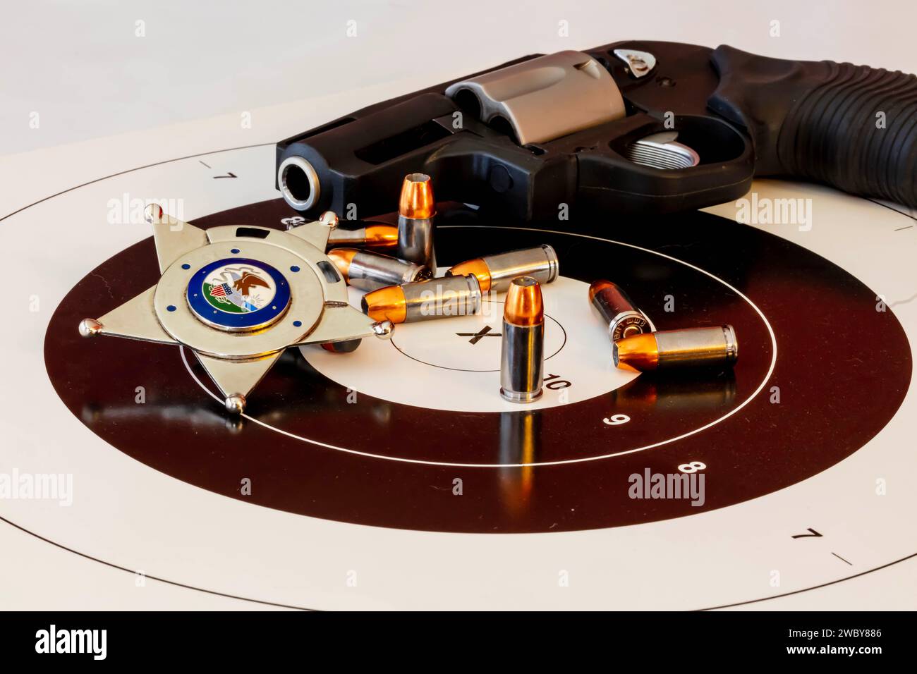 Harrisburg, Nc, USA. 3rd May, 2017. Sheriff's badge, revolver, and ...