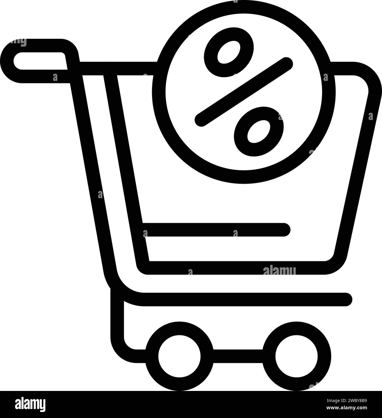 Sale percent cart icon outline vector. Marketplace mall. Fashion ...