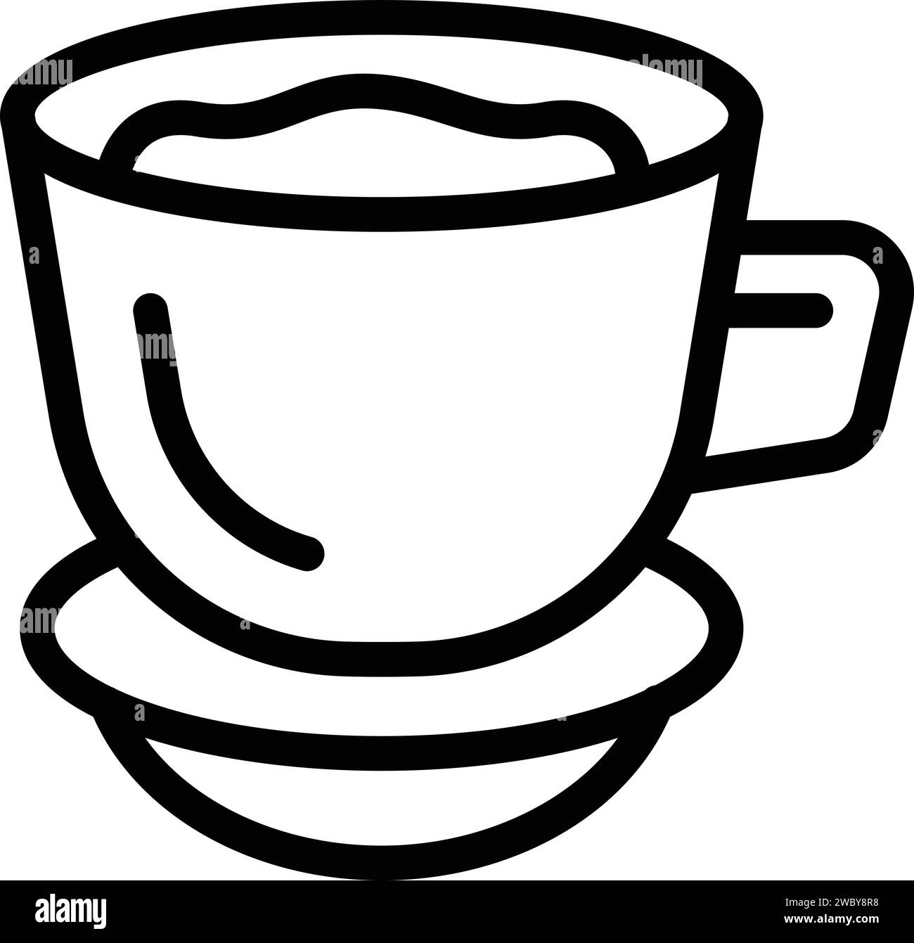 Cream coffee cup icon outline vector. Cream beverage. Frosty coco Stock ...