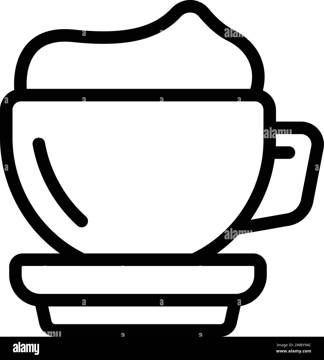 Cold coffee cup icon outline vector. Americano with milk. Drink latte ...