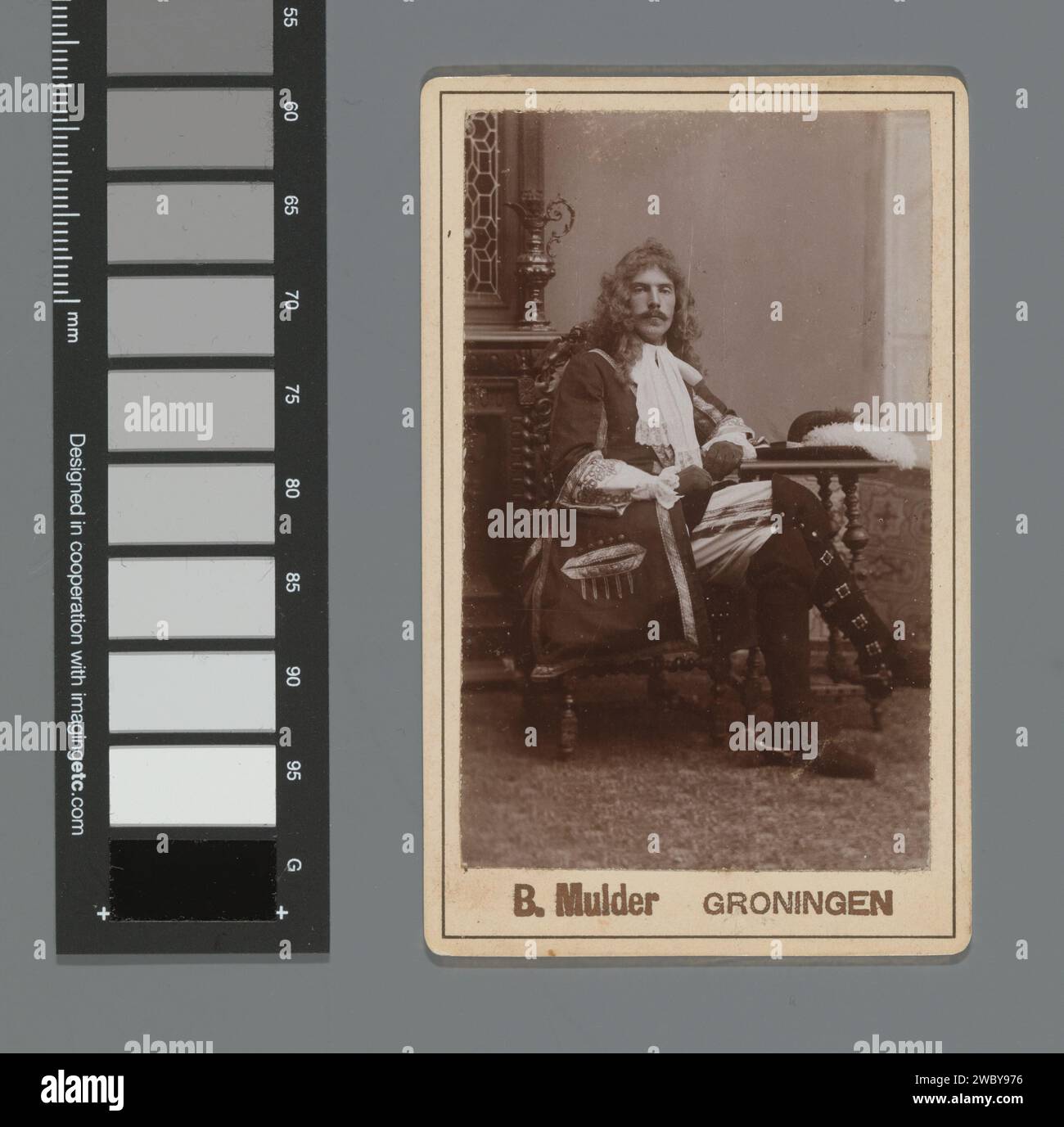 Portrait of an unknown Groningen student in Maskeradekostuum, Berend ...