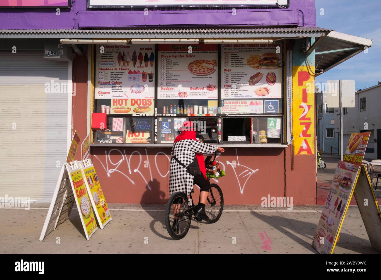 Pizza stand, Venice Beach, Los Angeles, California, United States of ...