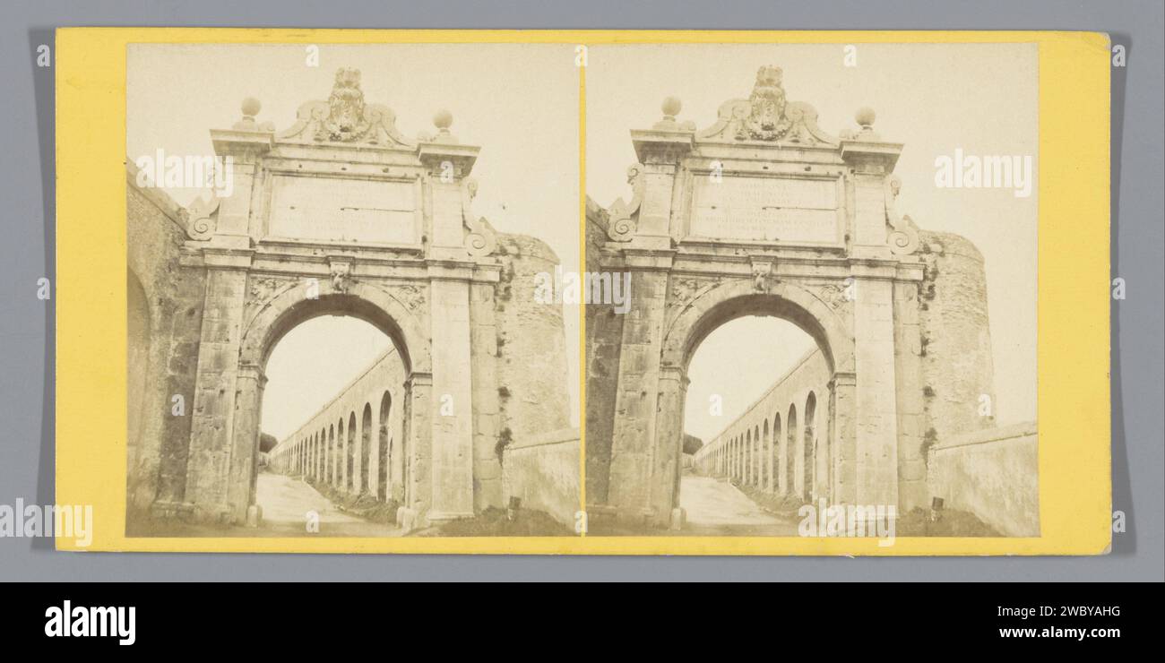 View of the Arco di Paolo V at the Via Aurelia Antica in Rome ...