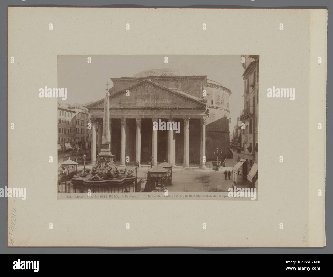View of the Pantheon and the Macuteo Obelisk in Rome, Italy, Fratelli ...