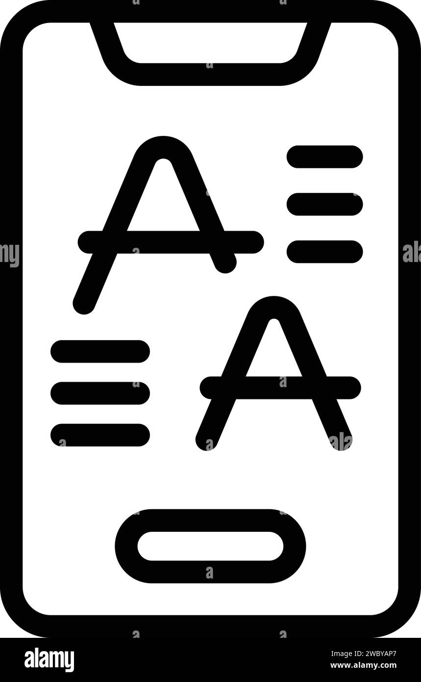 Phone app translator icon outline vector. Case slender. Cellular syntax ...