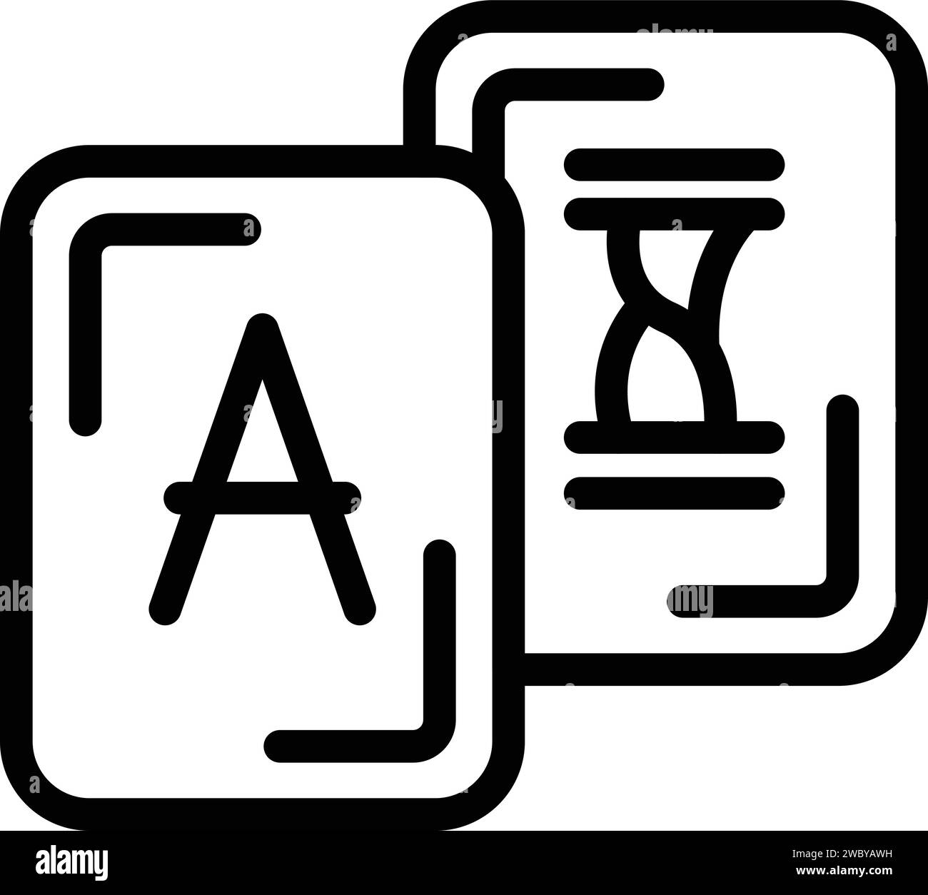 Interpreter cards icon outline vector. Translate app. Casing orator ...