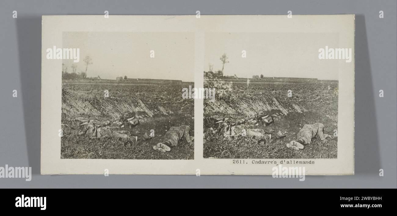 German soldiers in a meadow, Anonymous, 1914 - 1918 stereograph ...