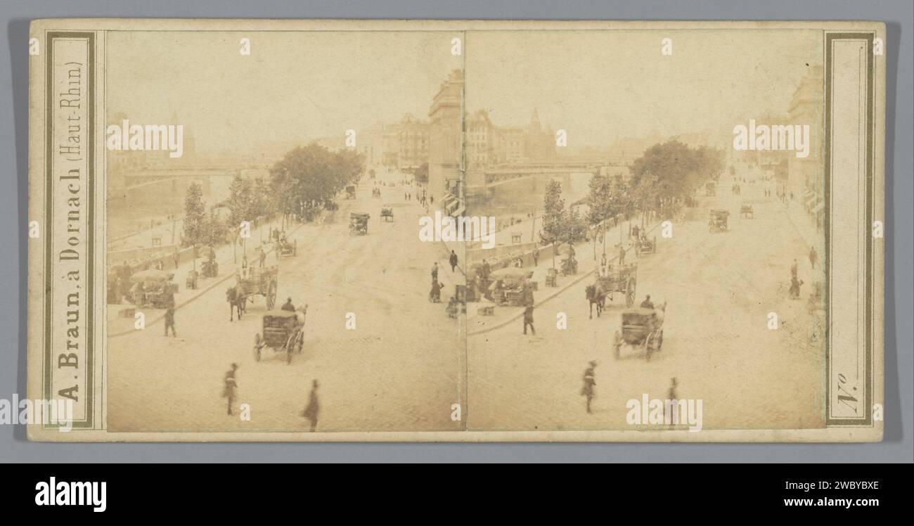 Street in Paris, Anonymous, 1860 - 1866 stereograph Parispublisher ...