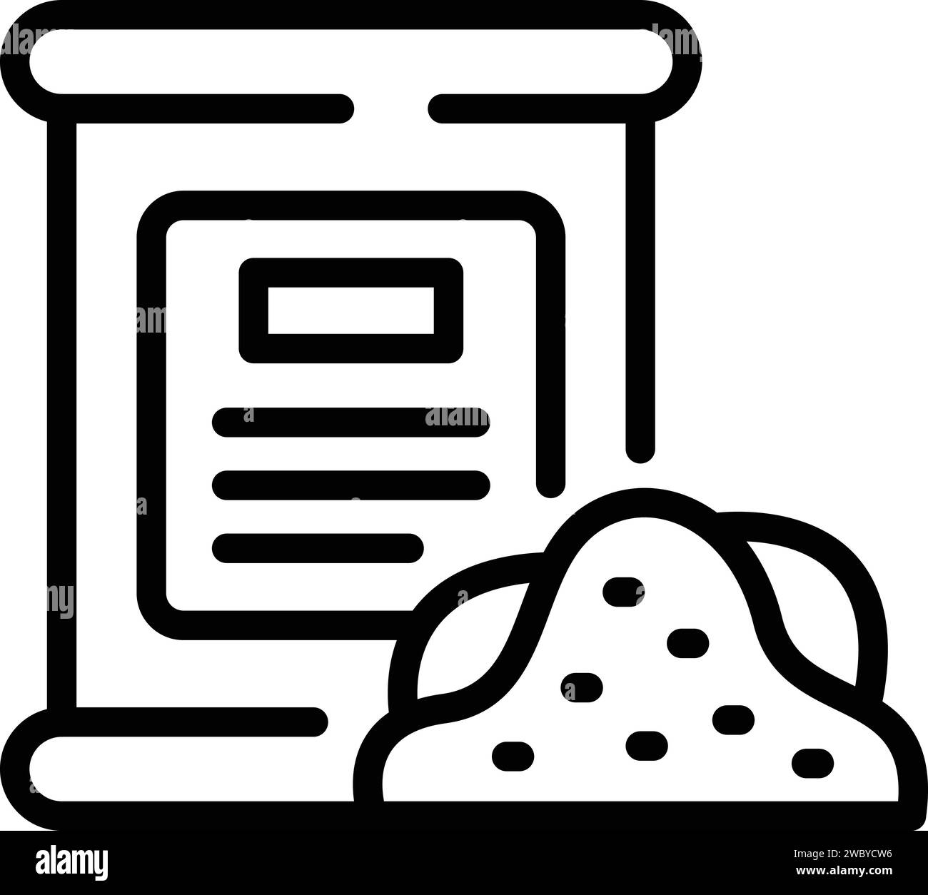 Cement sand mix icon outline vector. Linear truck. Mobile electric ...