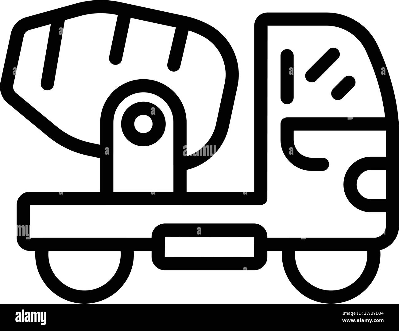 Construction truck icon outline vector. Site linear. Metal tool ...