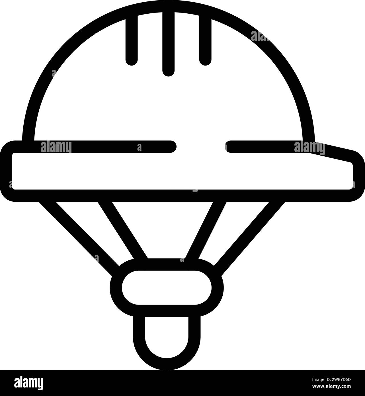 Construction helmet icon outline vector. Brick machine. Mobile electric ...