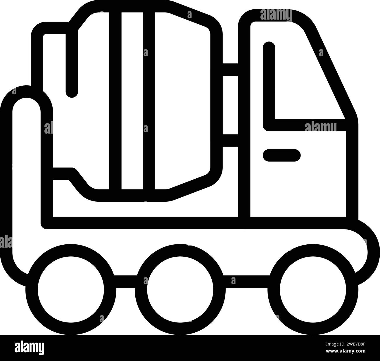 Concrete material icon outline vector. Worker mix. Slender linear ... Concrete material icon outline vector. Worker mix. Slender linear ...