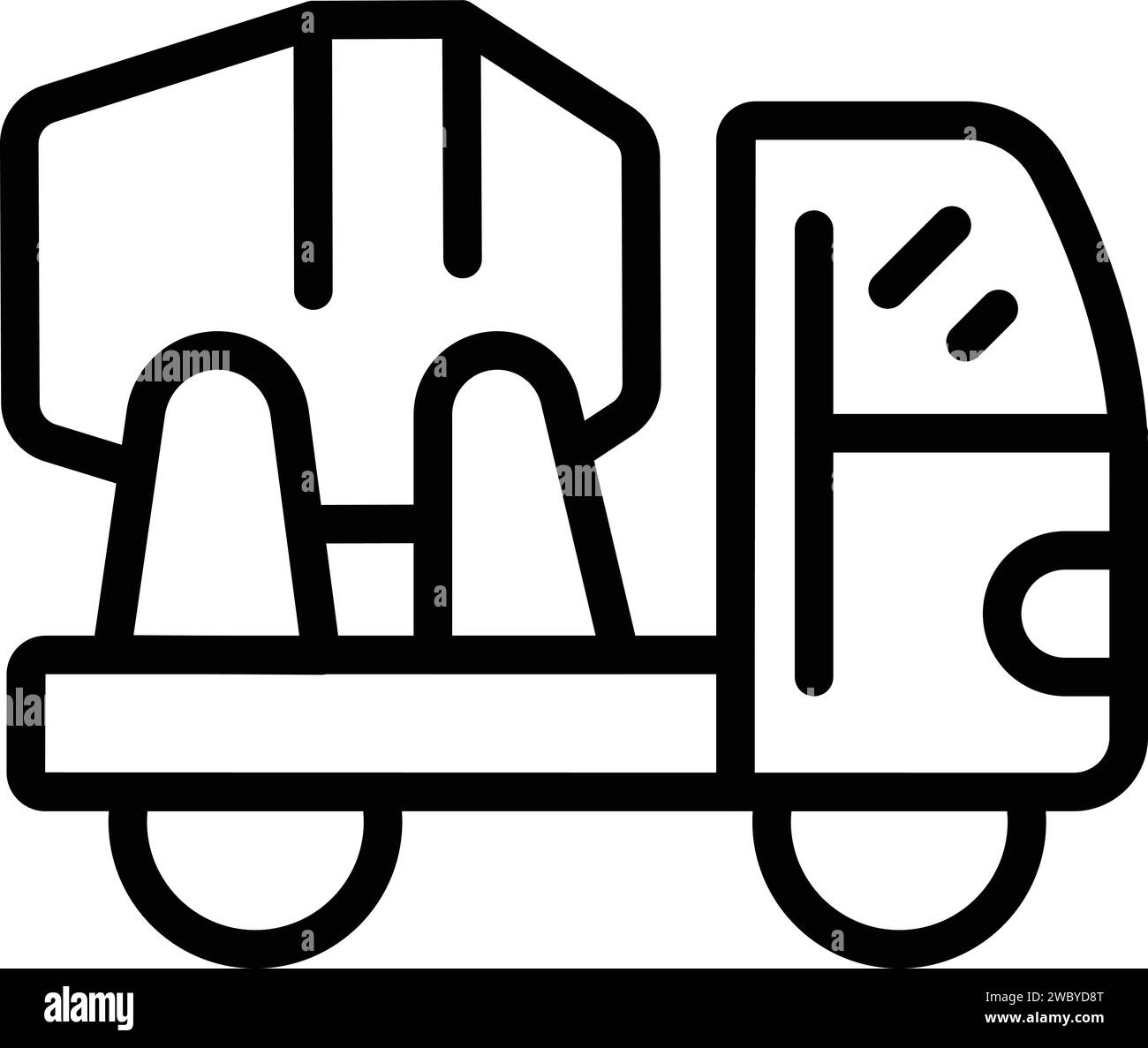 Game lorry cement mixer icon outline vector. Metal tool. Worker mix ...