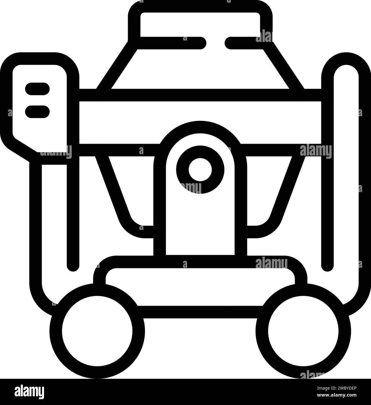 Portable cement mixer icon outline vector. Structure metal tool. Worker ...