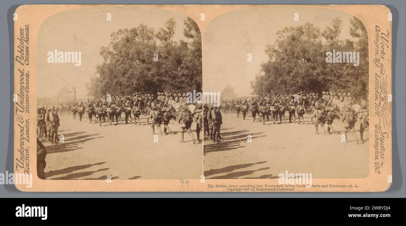 The British army marches in Kroonstad under the command of Lord Roberts ...