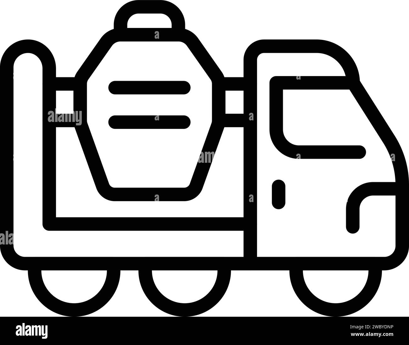 Modern cement mixer icon outline vector. Building lorry. Machine dark ...