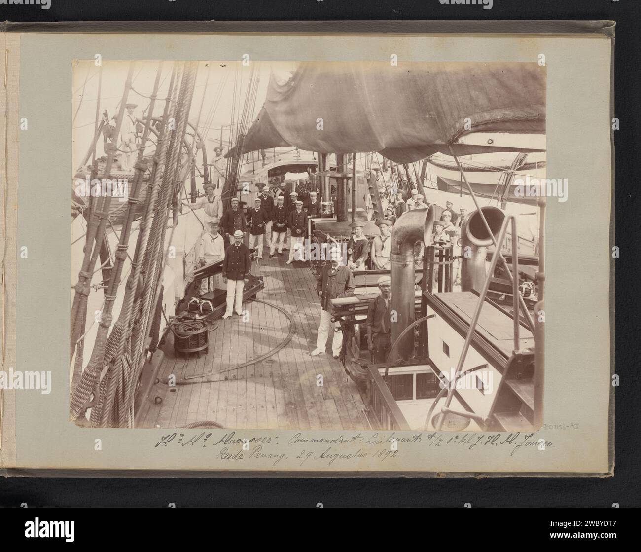 Crew on sailing ship De Macasser, Anonymous, 1892 photograph This photo ...