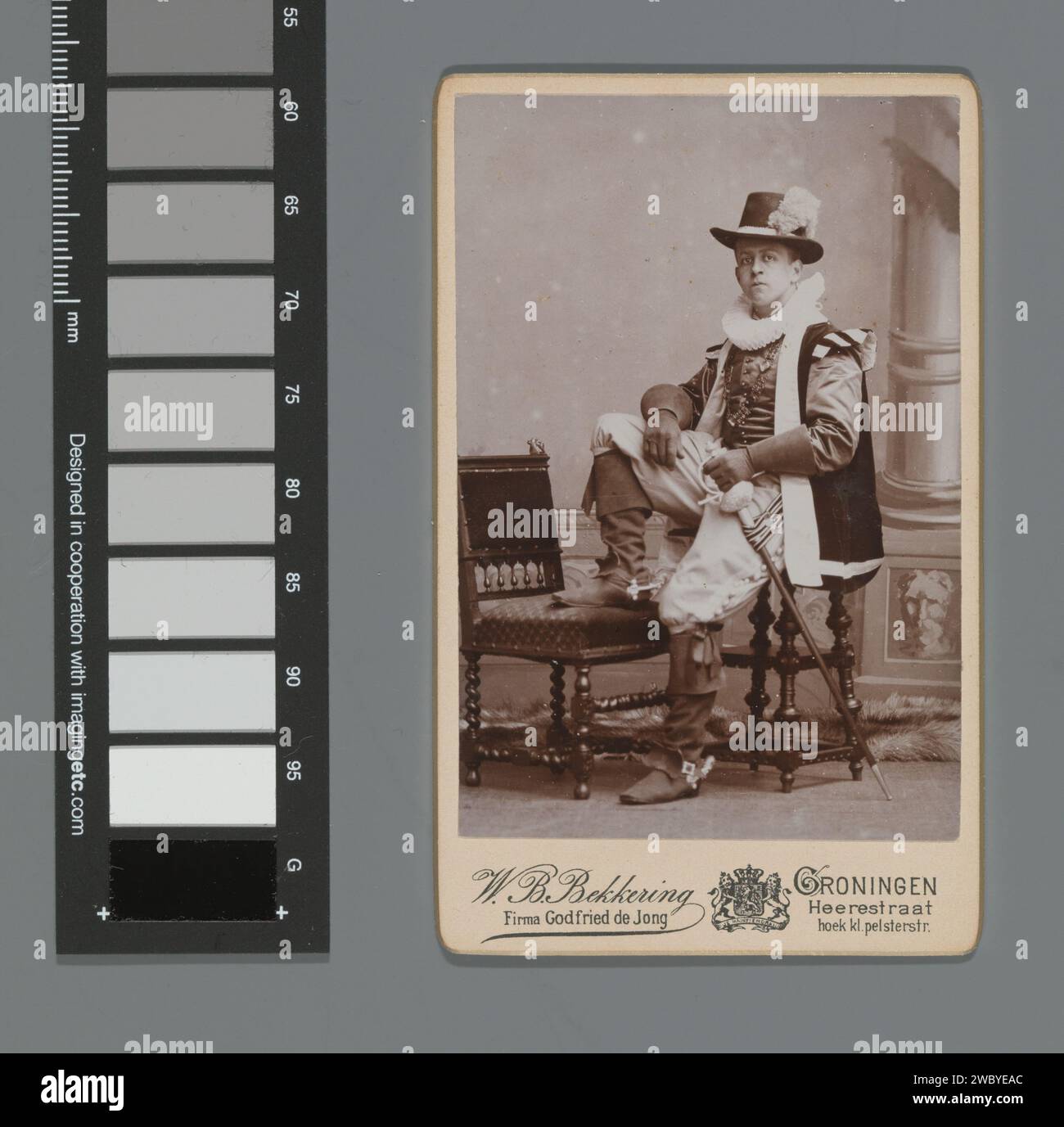Portrait of an unknown Groningen student in Maskeradekostuum, Willem ...
