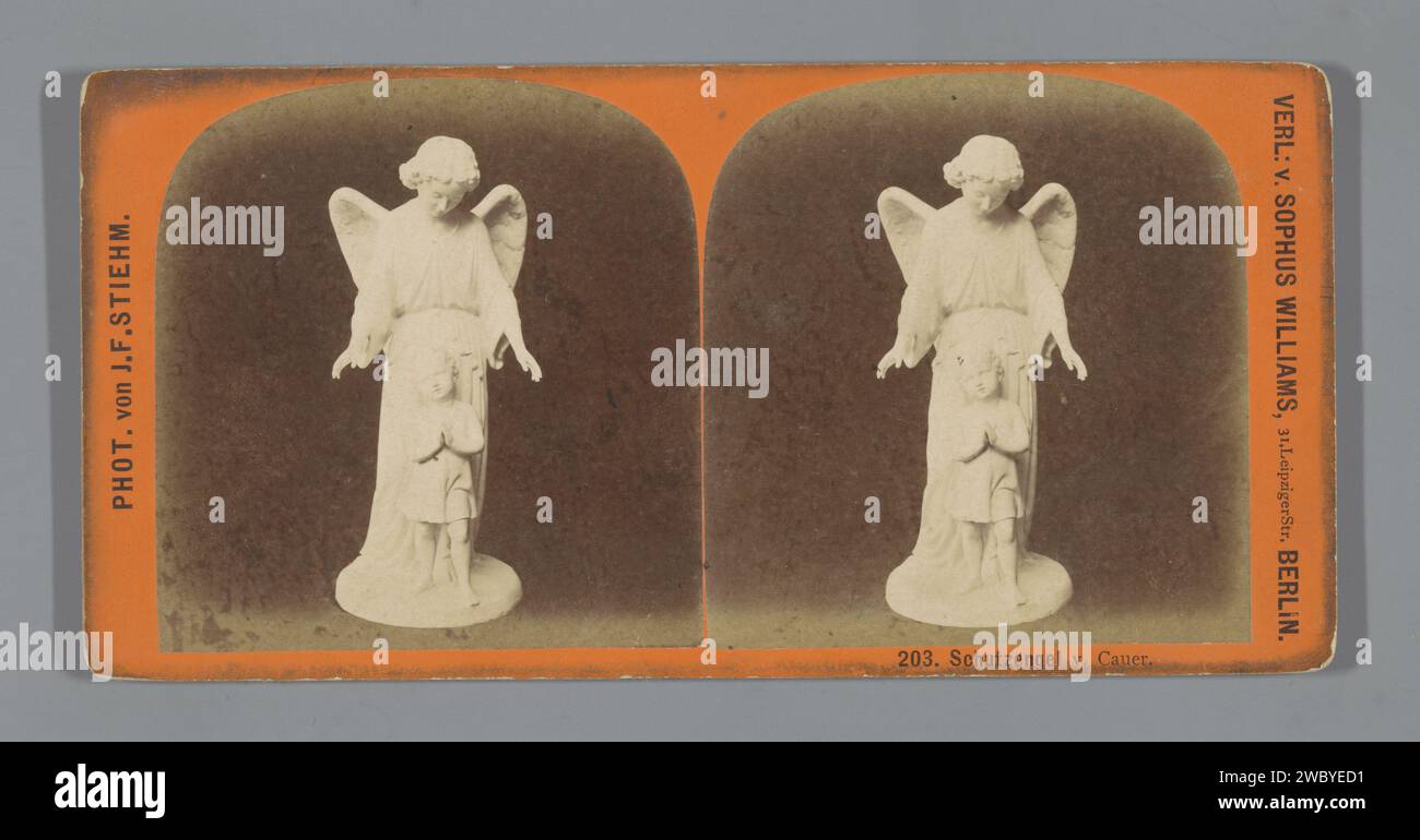 Sculpture of a child with guardian angel, Johann Friedrich Stiehm, c ...