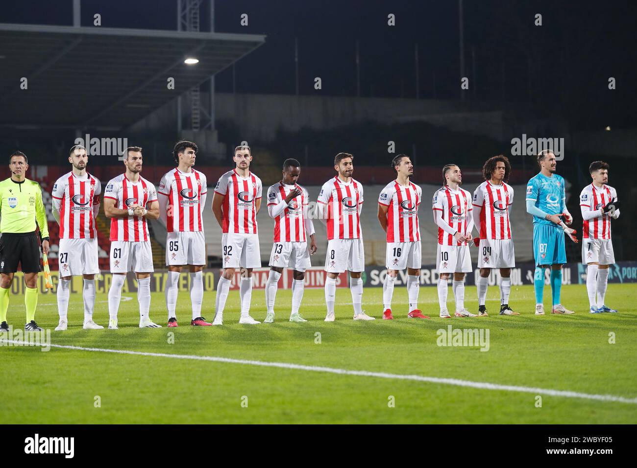 Matosinhos, Portugal. 12th Jan, 2024. Leixoes SC team group line-up ...