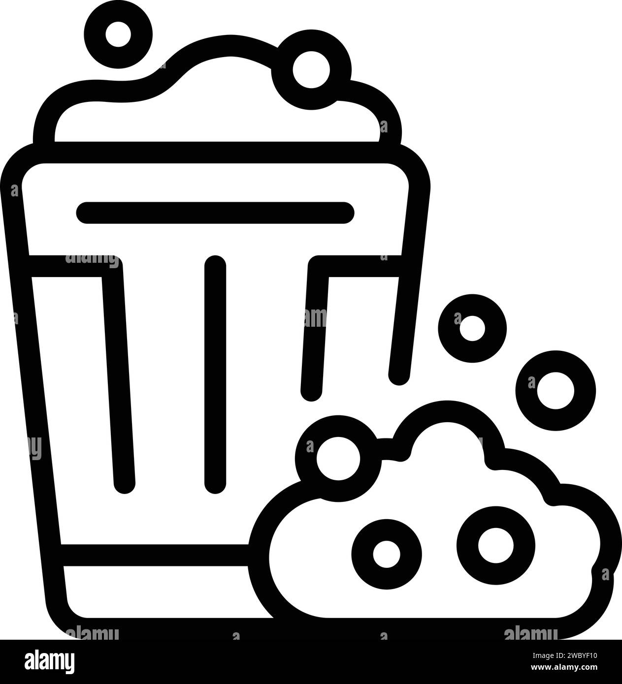 Foam garbage bin icon outline vector. Auto pavement. Clean truck machine Stock Vector Image ...