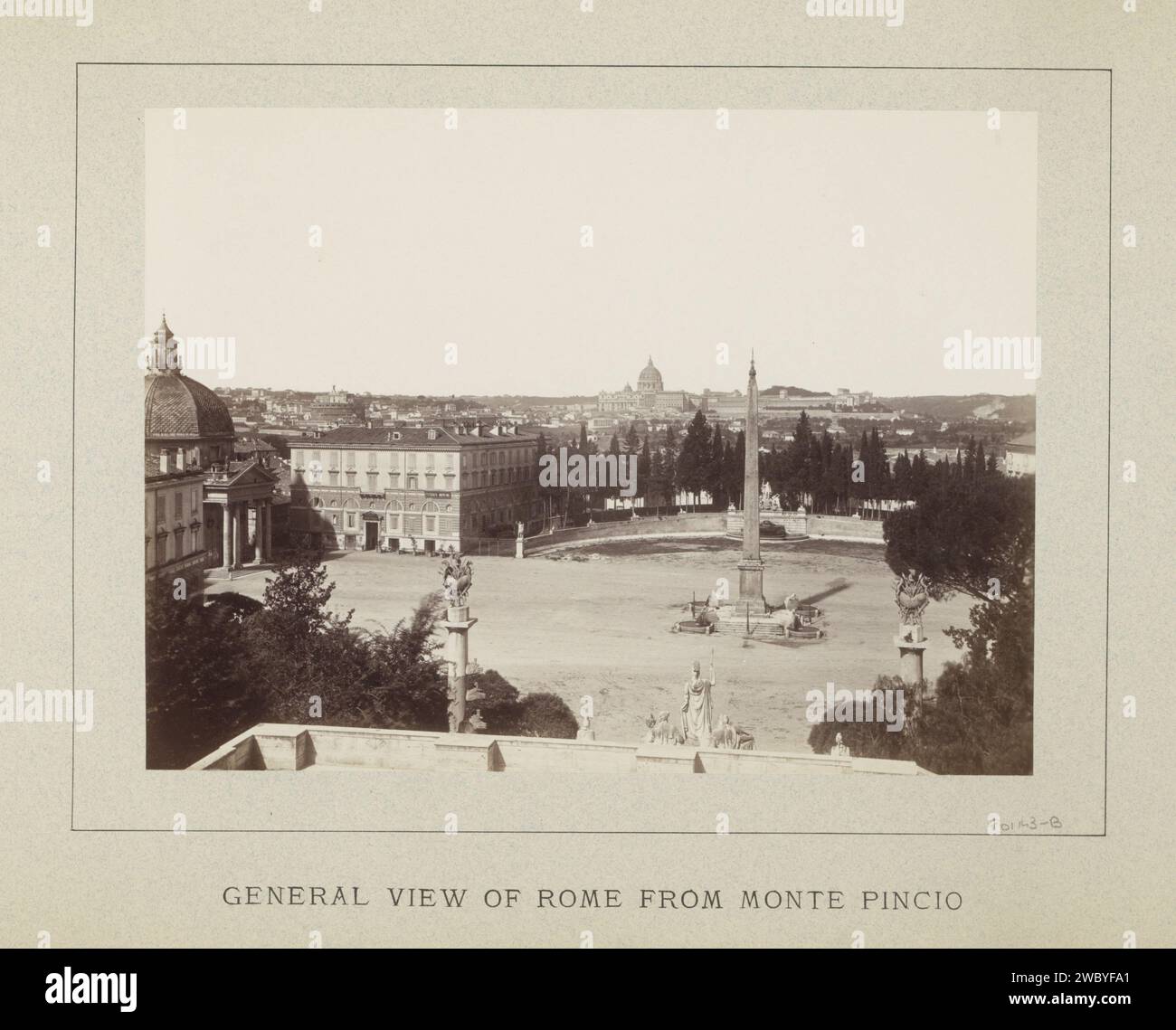 View of Rome from the pincio with Piazza del Popolo, Anonymous, c. 1860 ...
