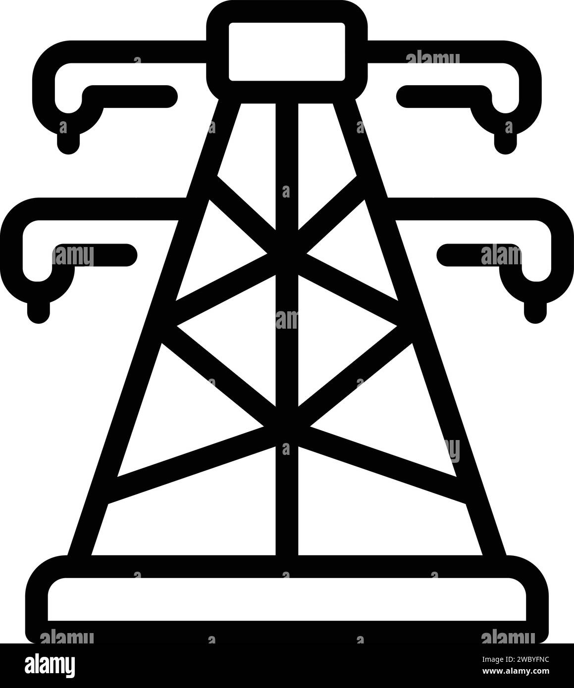 Electric tower icon outline vector. Ecology storage. Grid system eco ...