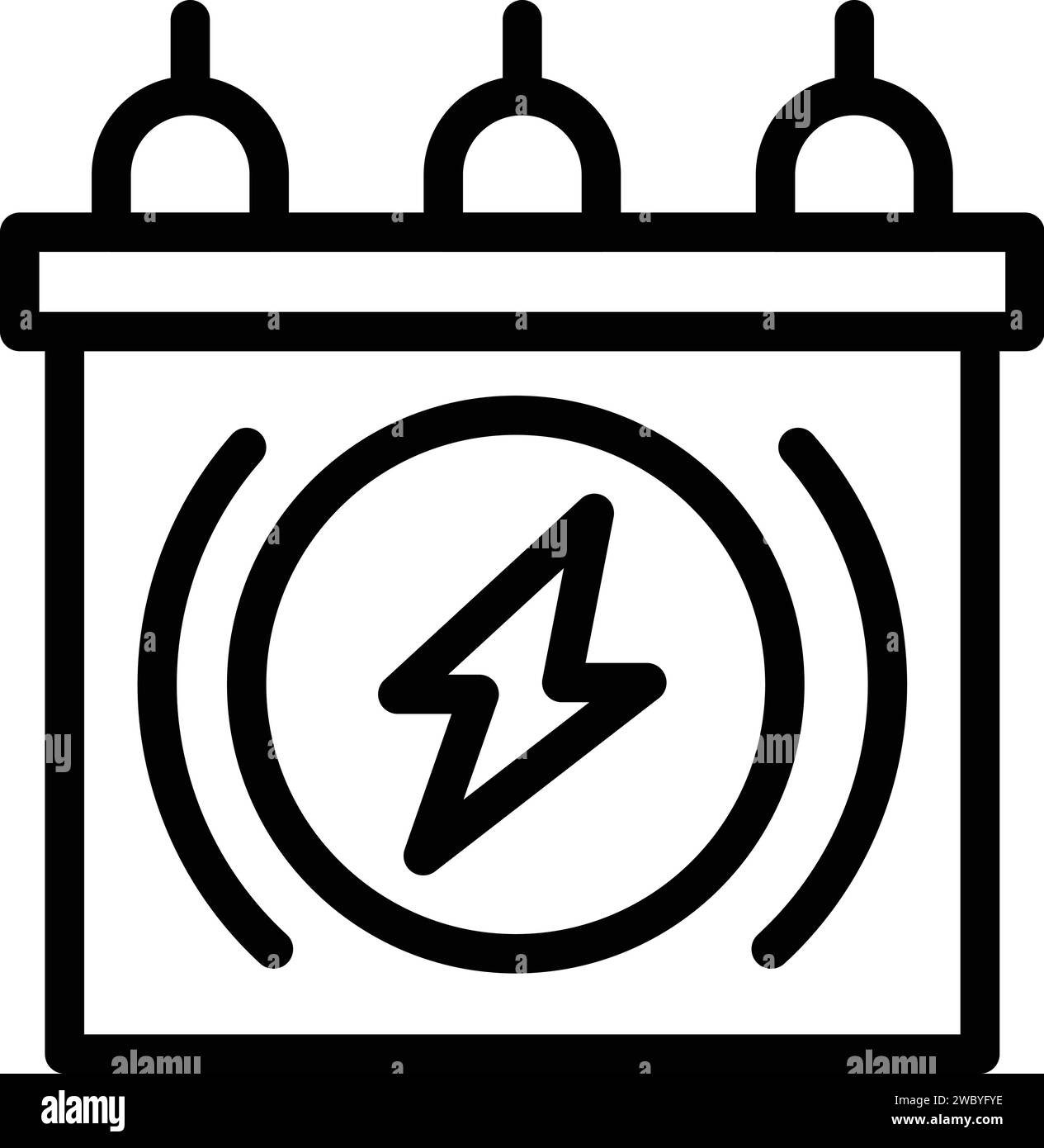 Energy accumulator icon outline vector. Storage solar. Grid roof Stock ...