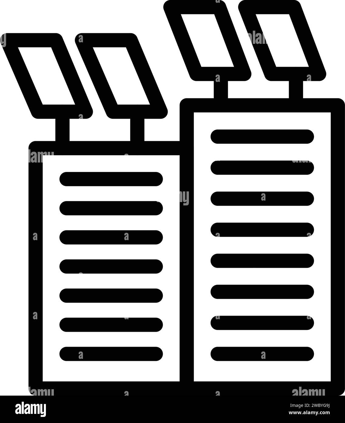 Storage power plant icon outline vector. Charge eco. Urban source ...