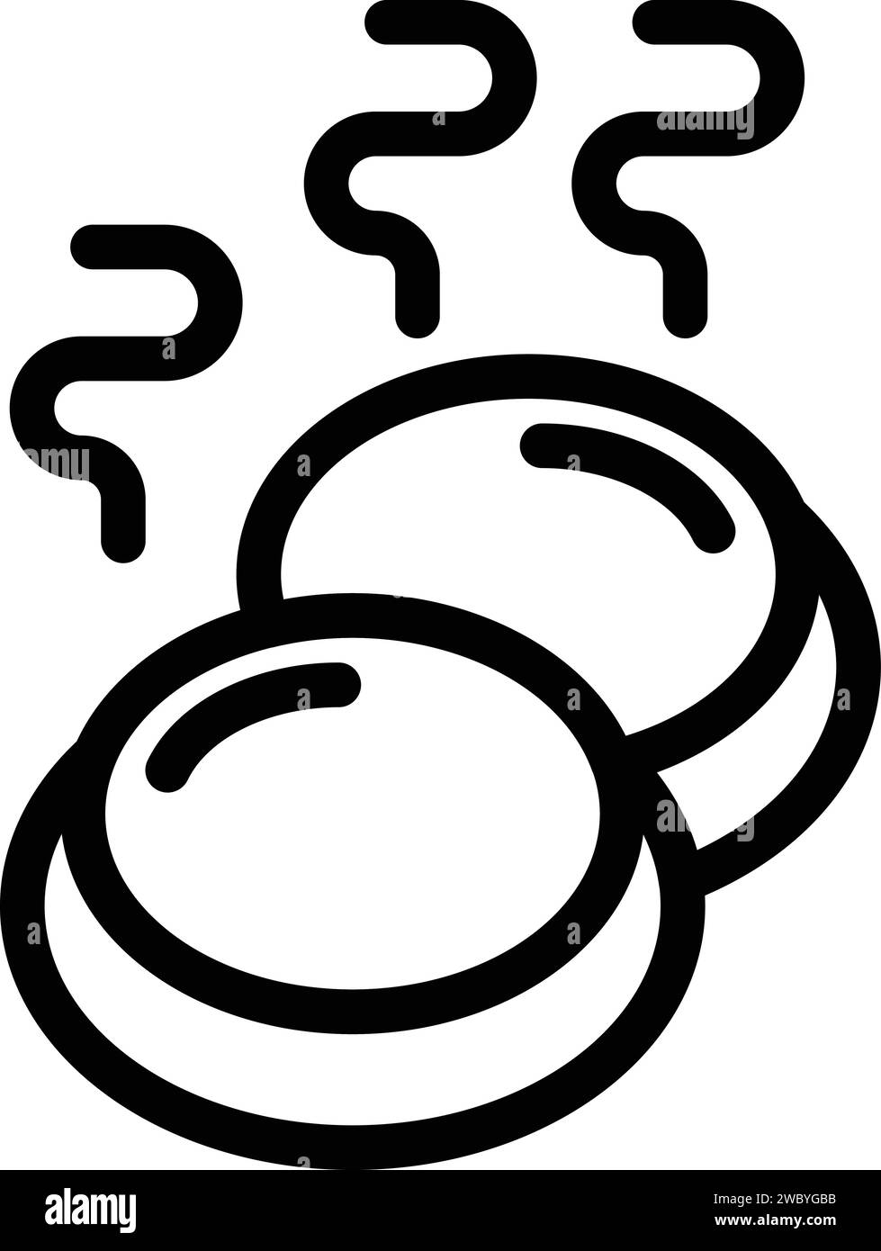 Hot dumplings icon outline vector. Steam cuisine cook. Wonton ravioli ...