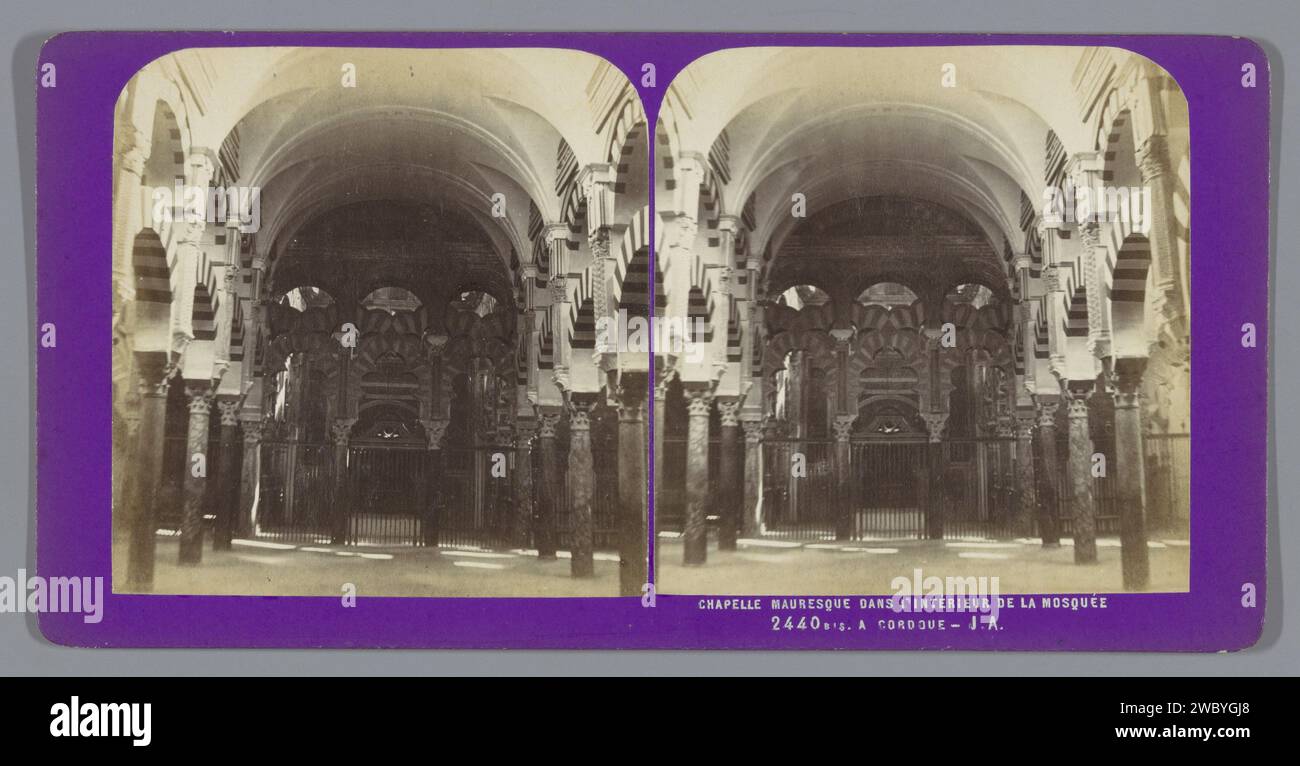 Interior of a chapel in the Mezquita in Córdoba, Jean Andrieu, 1862 ...