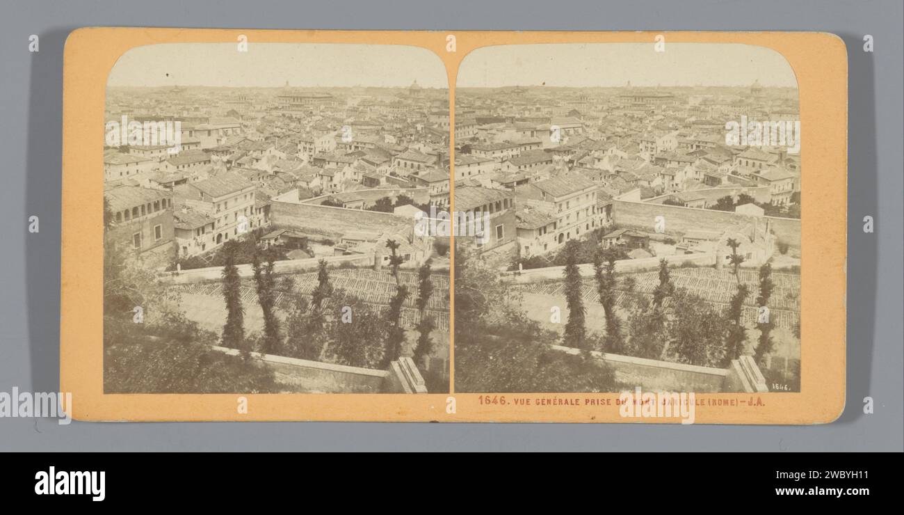 Face from the Janiculum in Rome, Jean Andrieu, 1862 - 1876 stereograph ...