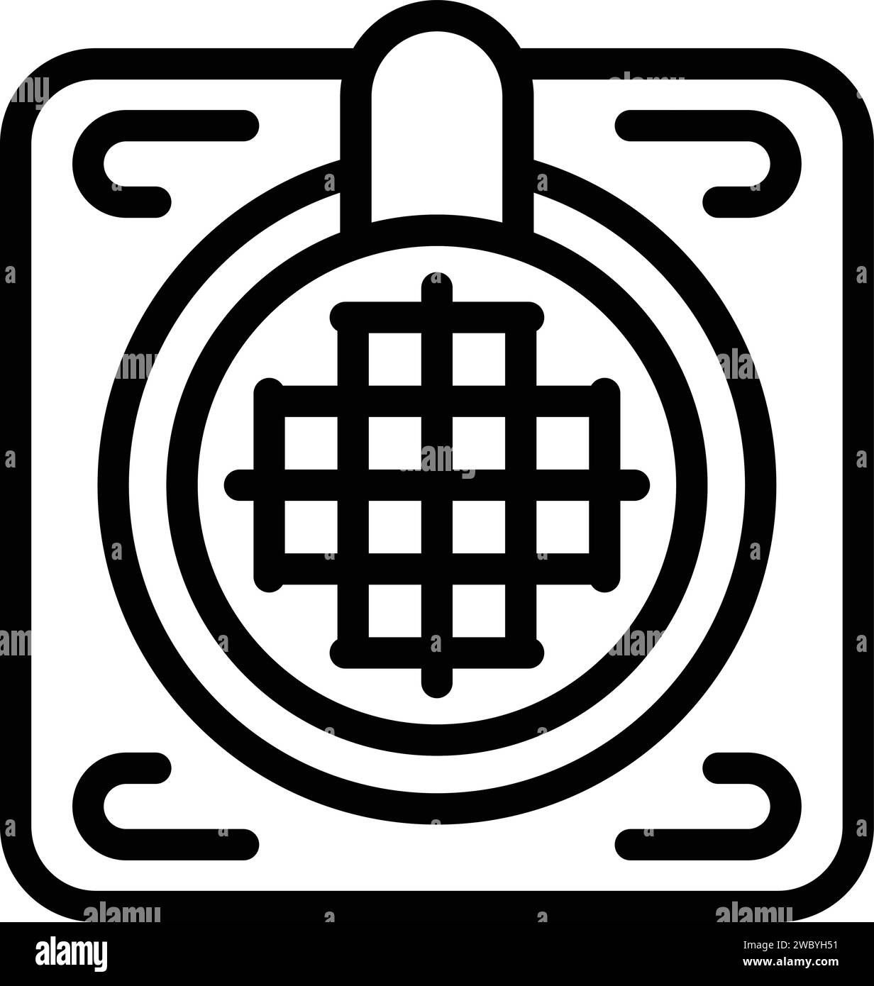 Top view air fryer icon outline vector. Oven cook. Healthy food machine ...