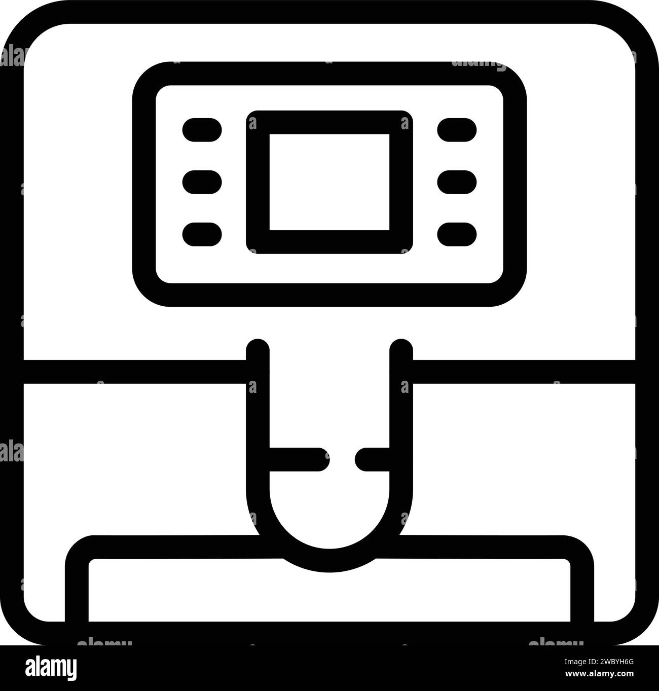 Fry machine icon outline vector. Healthy food cook. Hot deep basket ...