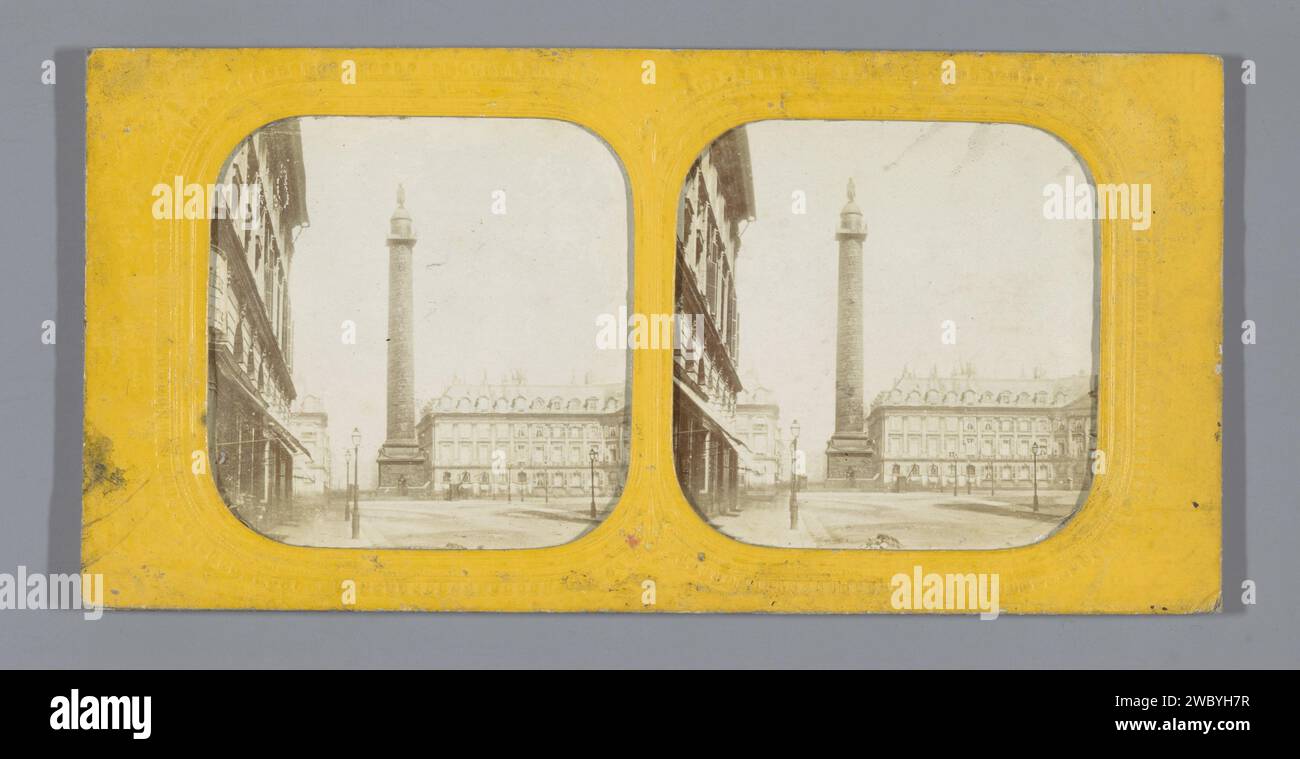 View of Place Vendôme in Paris, Anonymous, 1855 - 1875 tissue ...